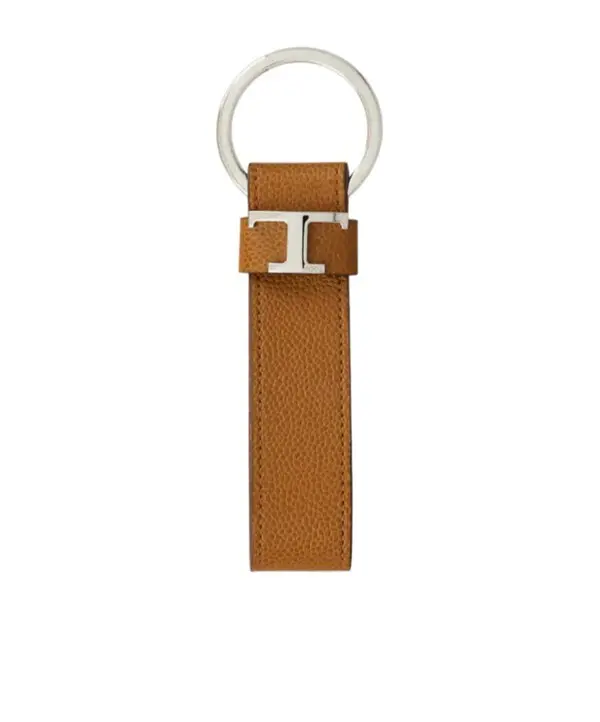 TOD'S Textured Leather Keyring - Brown