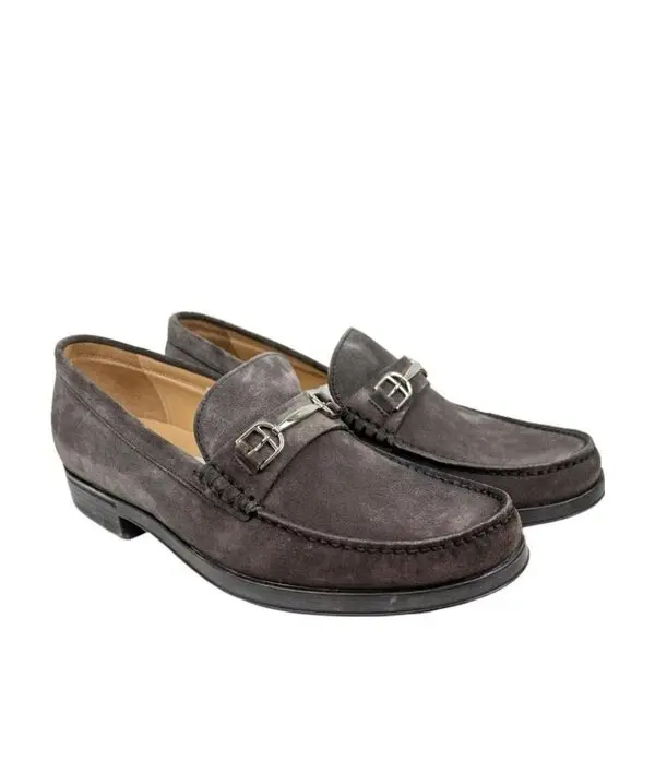 Bally Suede Loafer With Horsebit Detail