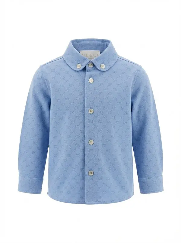 Gucci Oxford Cotton Gg Shirt - Light Blue
