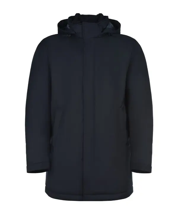 Herno Hooded Down Jacket With Snap And Zipper Closure