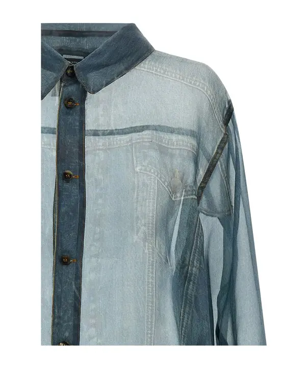 HAIKURE Maya Sheer Trompe L'oeil Print Top - Gray