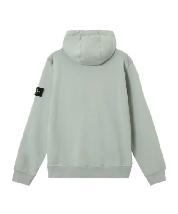 Stone Island Logo Patch Zip-up Hoodie - Sage
