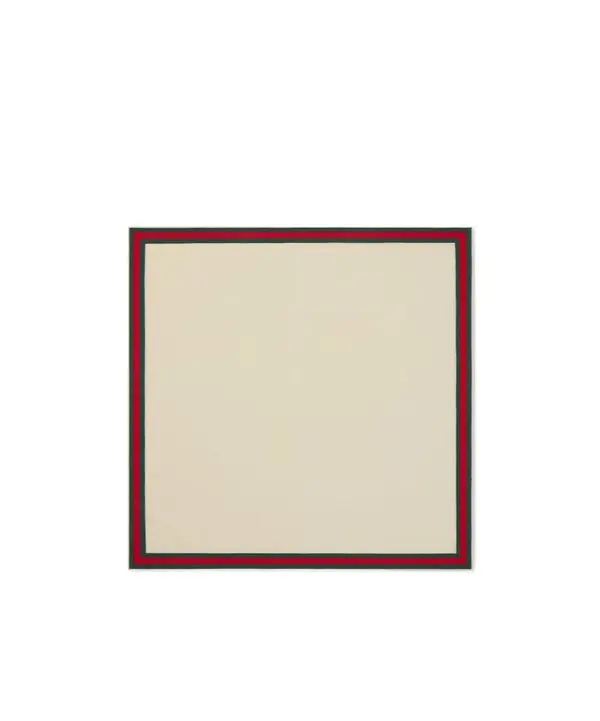 Gucci Cotton Silk Pocket Square With Web - Nude