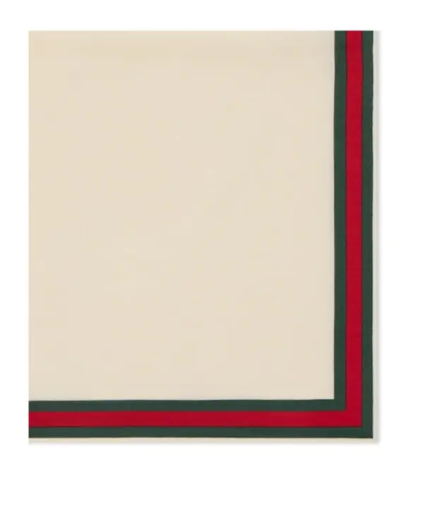 Gucci Cotton Silk Pocket Square With Web - Nude