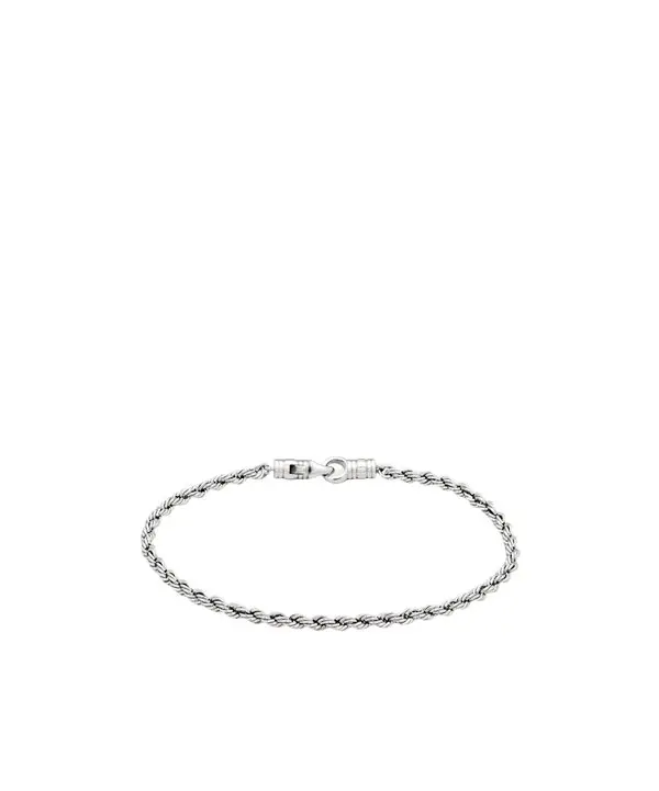 Tom Wood Rope Bracelet In Sterling Silver - White