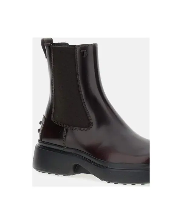 TOD'S Round Toe Platform Ankle Boots