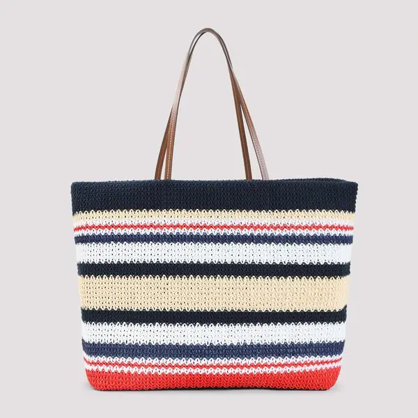 Miu Miu Raffia-effect Woven Tote Bag - Multicolor