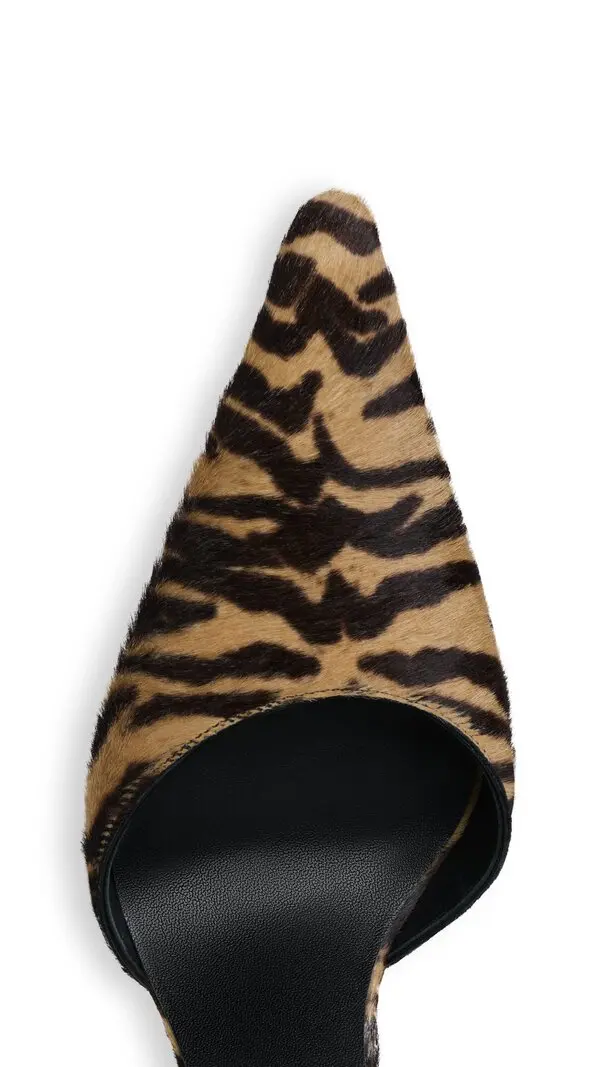 Alaïa Ankle Strap Stiletto Heels With Tiger Print - Black