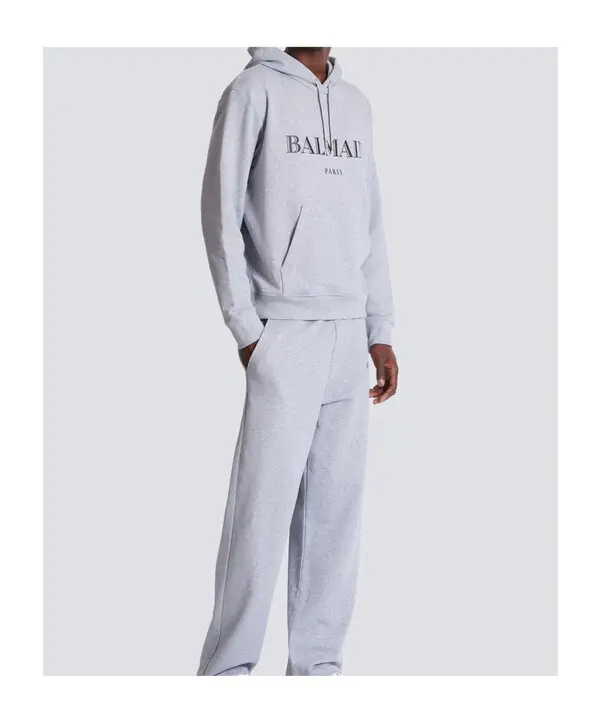 Balmain Printed Hoodie - Gray