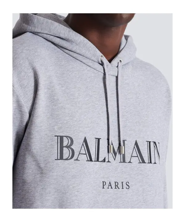 Balmain Printed Hoodie - Gray