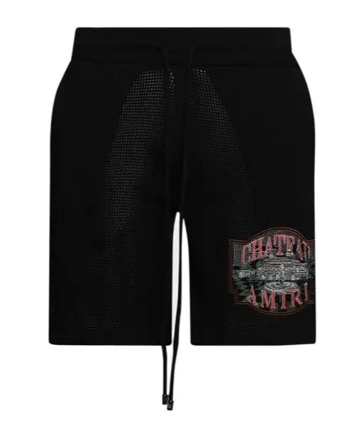 Amiri Crochet Drawstring Shorts - Black