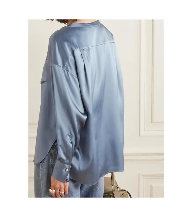 Brunello Cucinelli Long-sleeved V-neck Top With Logo Detail