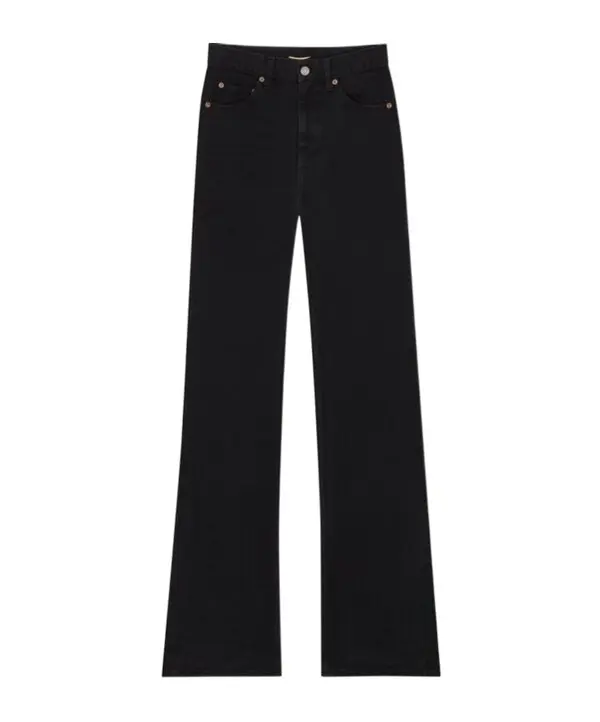 Saint Laurent High-waisted Flared Leg Jeans - Black