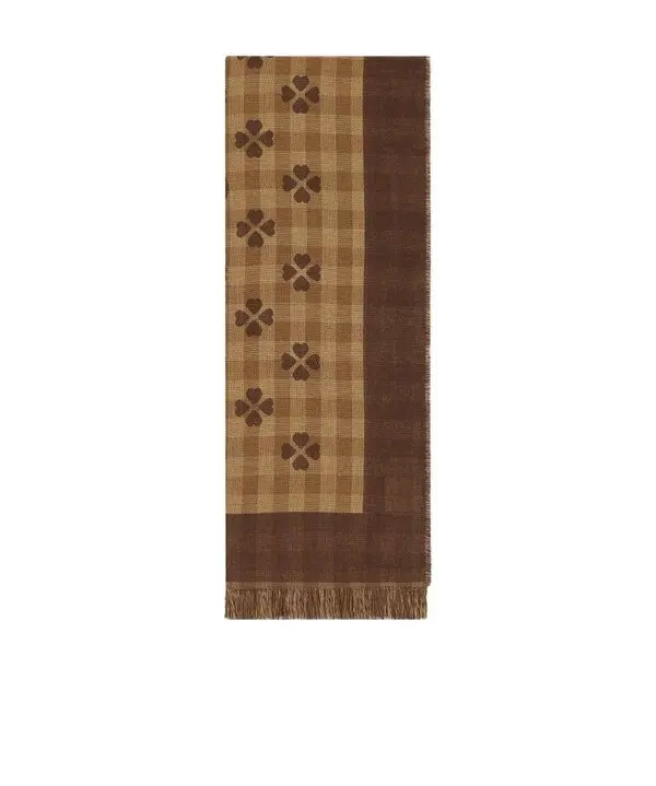 Gucci Fringed Cotton-jacquard Scarf - Brown