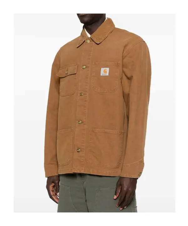 Carhartt Work In Progress Logo Patch Michigan Coat - Brown