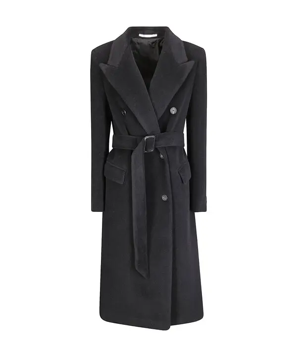 Tagliatore Double-breasted Belted Wool Coat