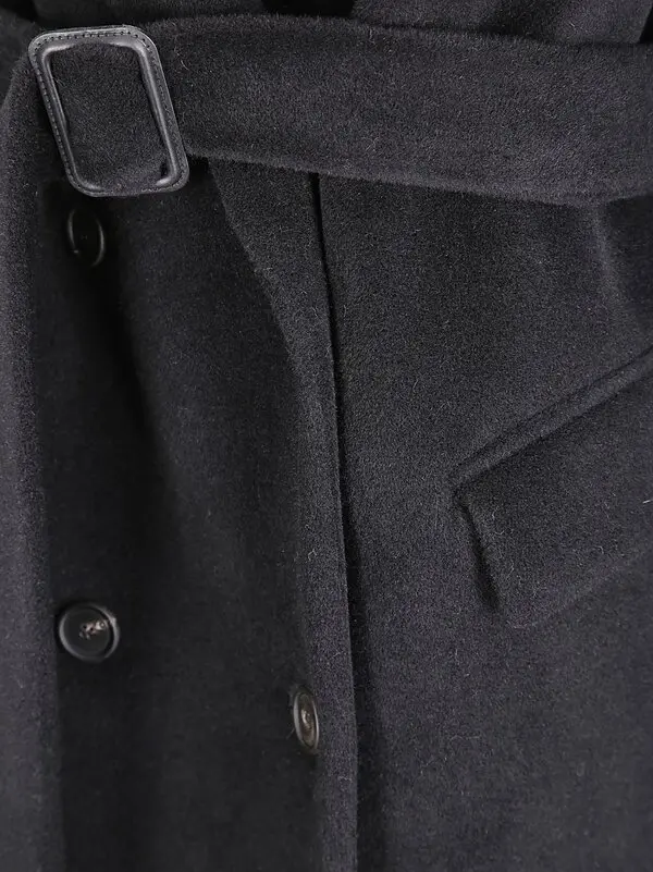 Tagliatore Double-breasted Belted Wool Coat
