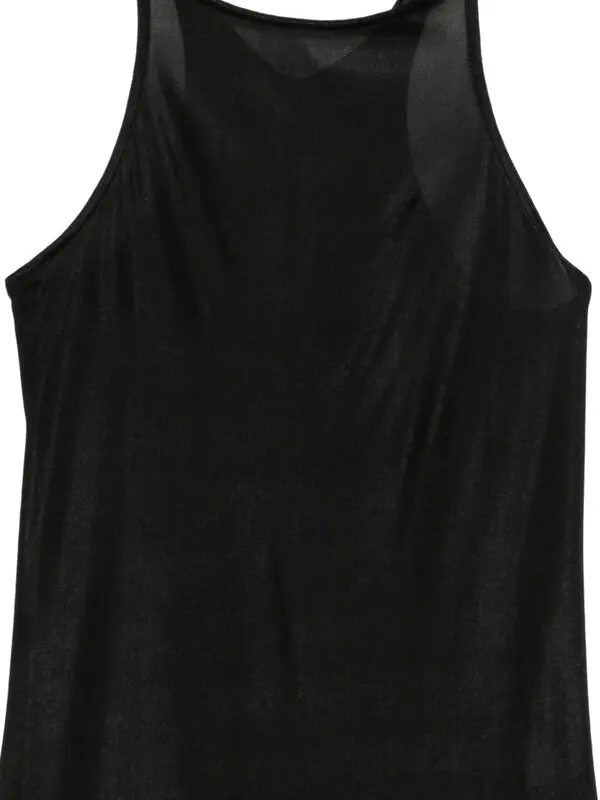 Rick Owens Sleeveless Racerback Top With Signature Band - Black