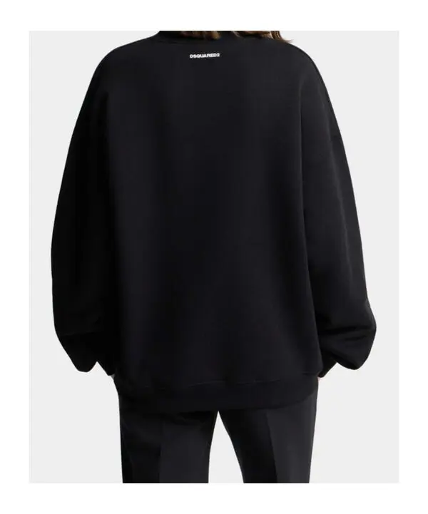 Dsquared2 Iconique Relaxed Fit Crewneck Sweatshirt - Black