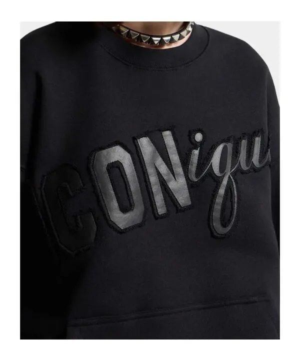 Dsquared2 Iconique Relaxed Fit Crewneck Sweatshirt - Black