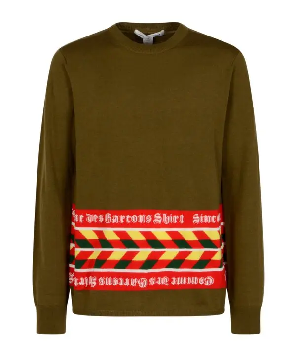 Comme Des Garçons Long Sleeve Crewneck Jumper With Graphic Detail
