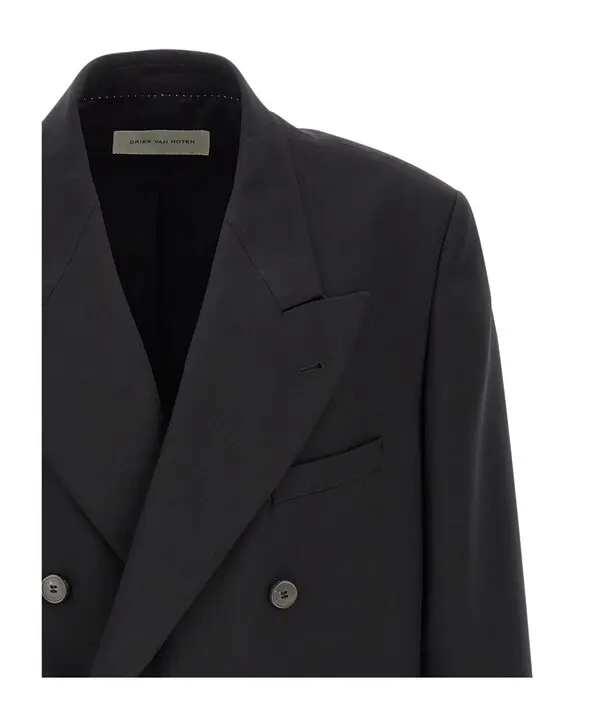 Dries Van Noten Oversized Double-breasted Boiser Blazer - Black