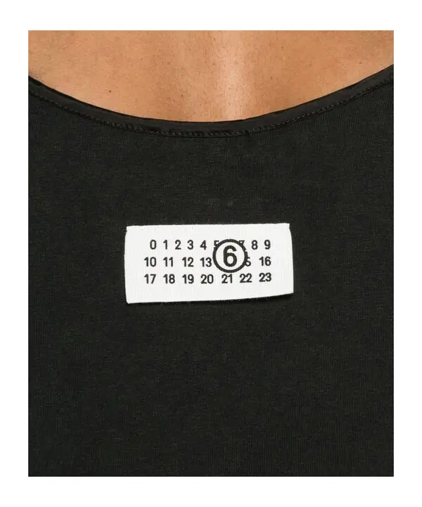 MAISON MARGIELA Spaghetti Strap Logo Patch Mini Dress