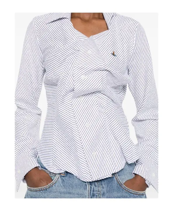 VIVIENNE WESTWOOD Striped Buttoned Shirt - White
