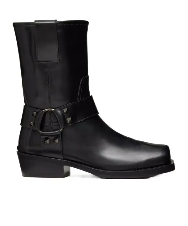 Valentino Garavani Rockstud Square Toe Boots