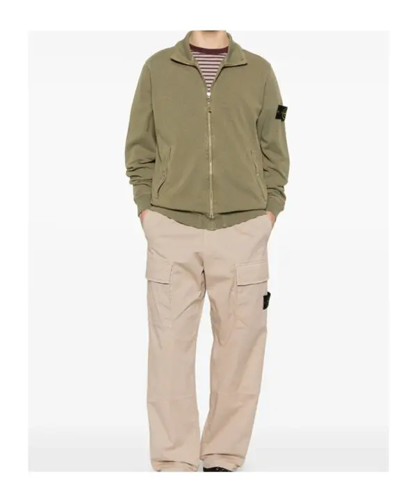 Stone Island Logo Patch Zip Sweatshirt
