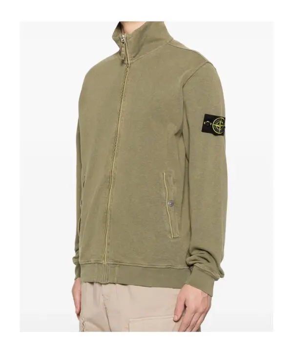 Stone Island Logo Patch Zip Sweatshirt