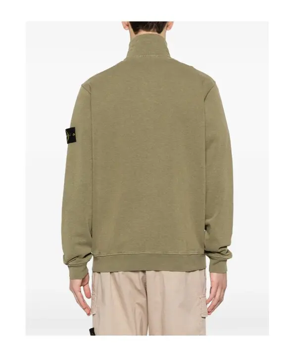 Stone Island Logo Patch Zip Sweatshirt