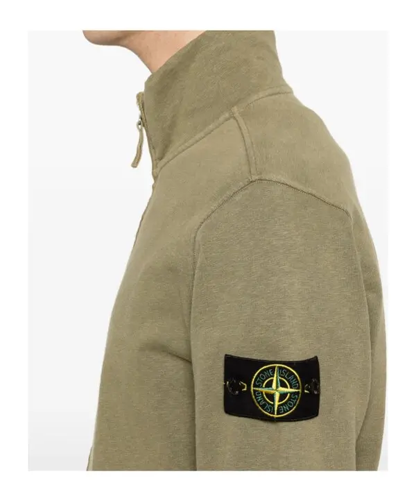 Stone Island Logo Patch Zip Sweatshirt