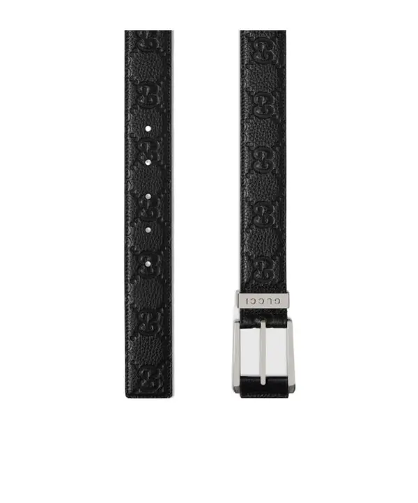 Gucci Embossed Gg Buckle Belt