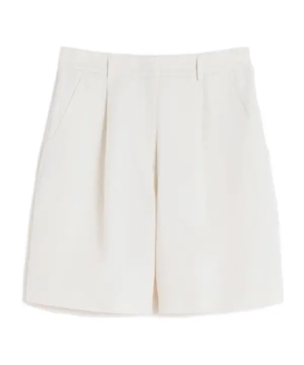 Max Mara Pleated Tailored Shorts - Off White