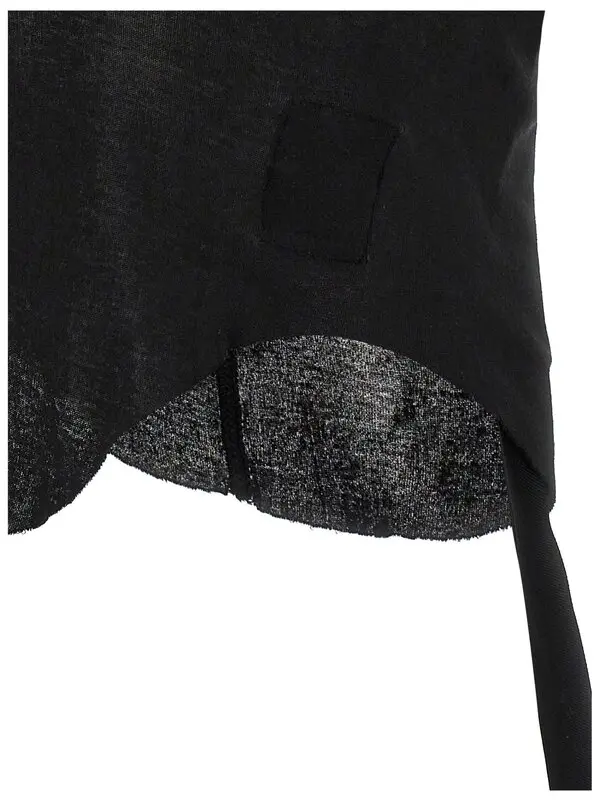 Rick Owens Crewneck Sleeveless Tank Top With Raw Edge Hem - Black