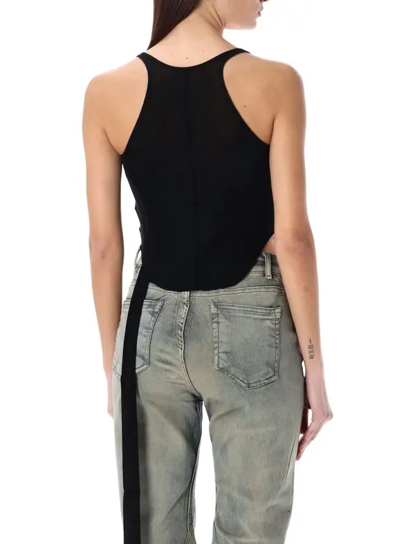 Rick Owens Crewneck Sleeveless Tank Top With Raw Edge Hem - Black