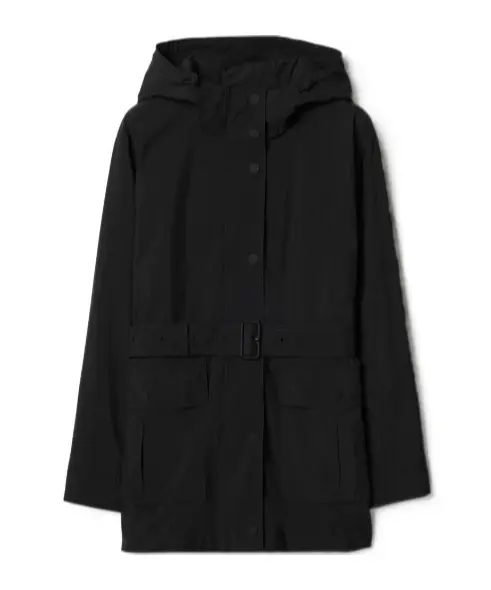 Burberry Nylon Hooded Jacket With Belt