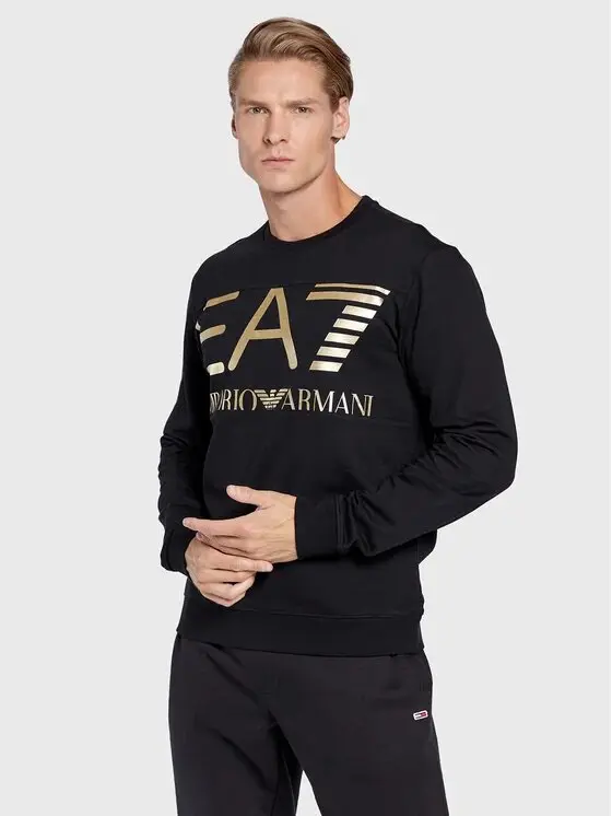 EA7 Logo Detail Crewneck Sweatshirt - Black