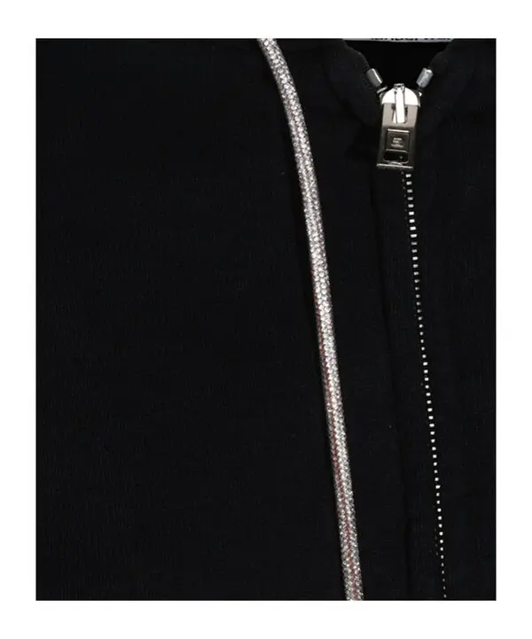 Alexander Wang Embellished Drawcord Zip-up Hoodie - Black