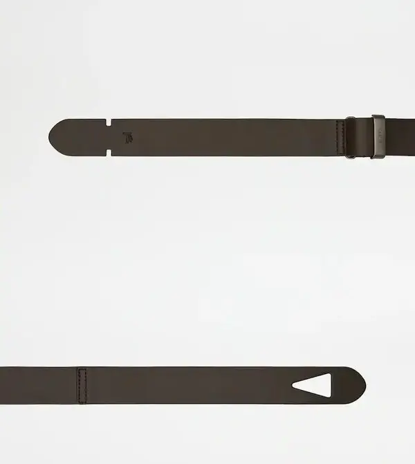 TOD'S Logo Leather Belt - Brown