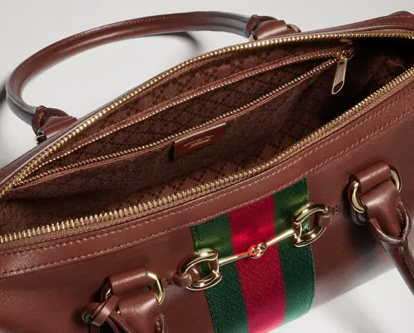 Gucci Medium Boston Bag With Web Detail