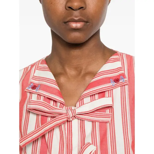 Stine Goya Striped Sleeveless Front Tie Top - Pink