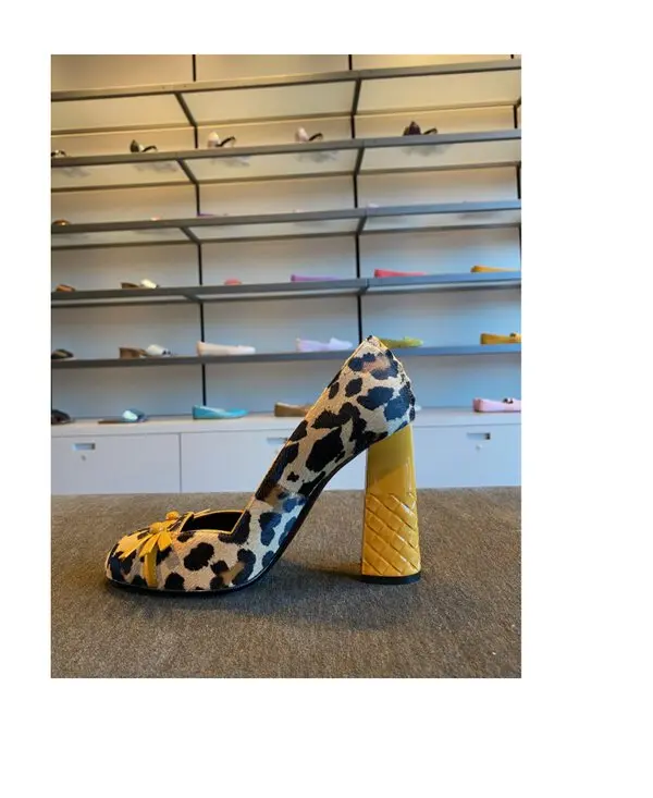 Bottega Veneta Leopard Print High Heels With Bow Detail