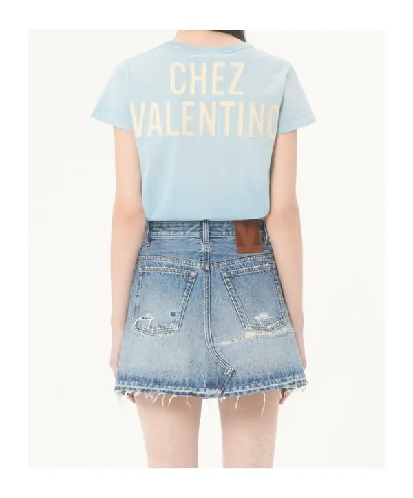 Valentino Garavani Crewneck T-shirt With Graphic Print - Blue