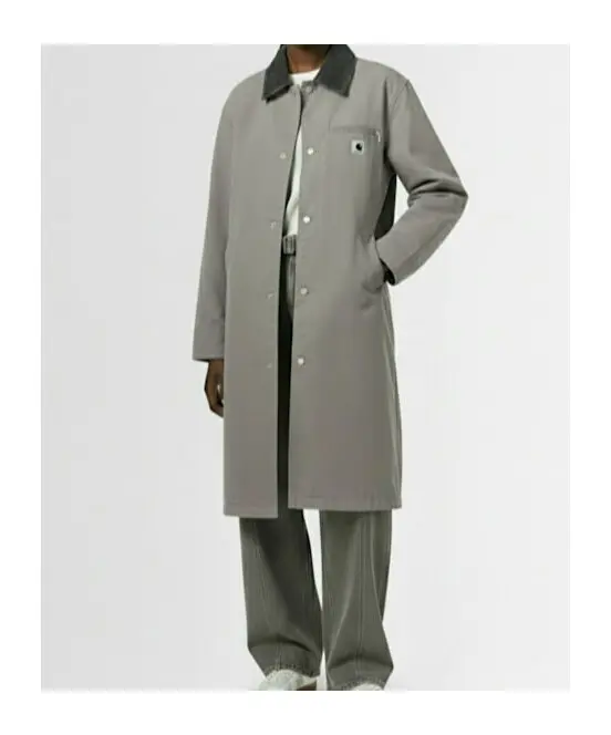 Carhartt Work In Progress Long Casual Jacket With Button Closure And Logo Detail