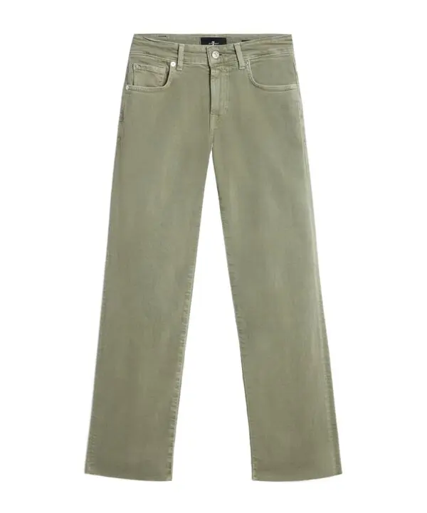 7 For All Mankind Calie Straight Ankle Jeans - Military Green