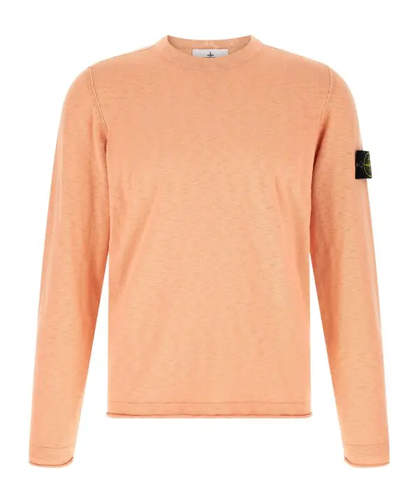 Stone Island Logo Patch Crewneck Sweater - Pink