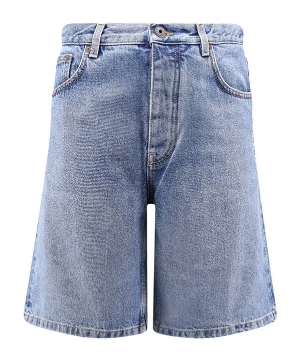 Off-White Half Arrow Denim Shorts - Medium Blue