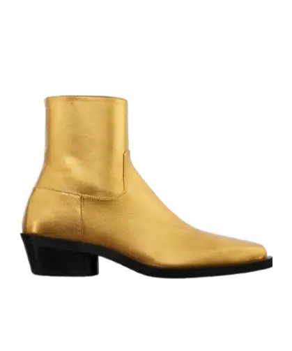Proenza Schouler Bronco Ankle Boots In Gold Leather - Golden